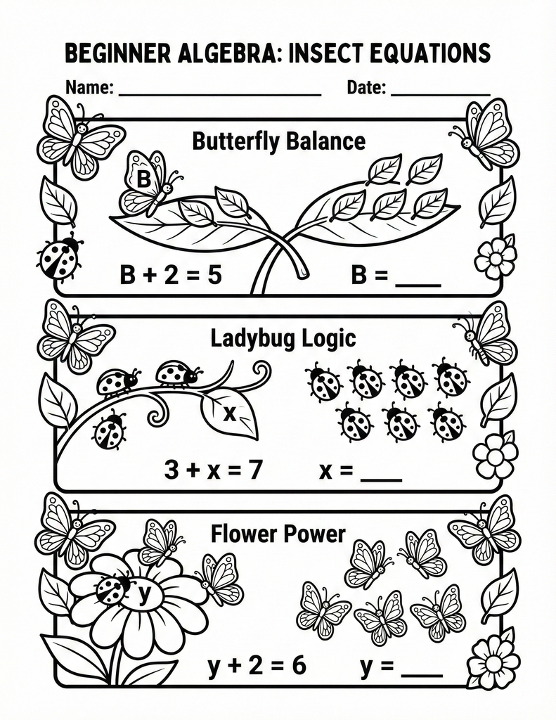 Algebra | Free Printable Worksheets | Funboxie