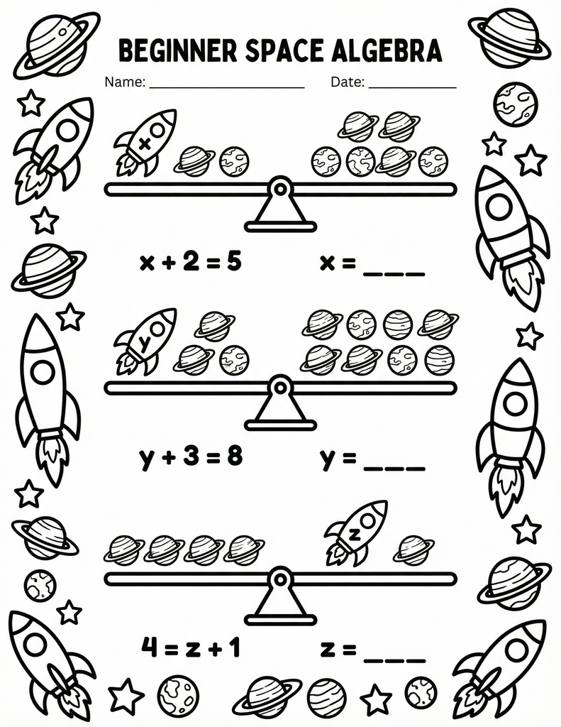 Algebra | Free Printable Worksheets | Funboxie