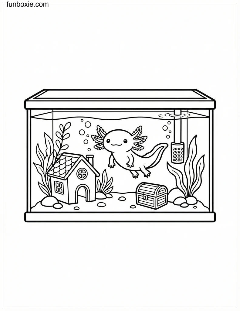 Axolotl | Free Printable Coloring Pages | Funboxie