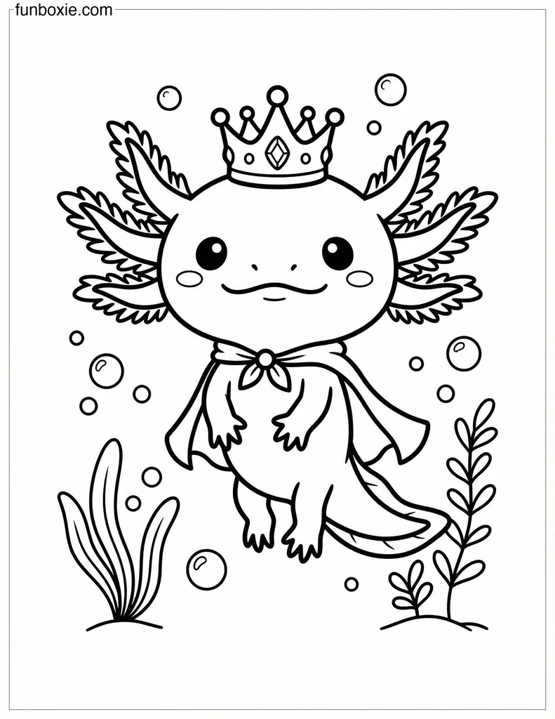 Axolotl | Free Printable Coloring Pages | Funboxie