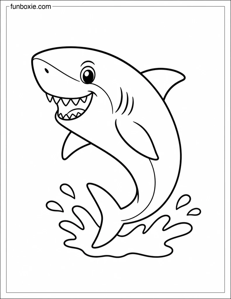 Free Shark Week 2026 Coloring Pages Printable PDF | Funboxie