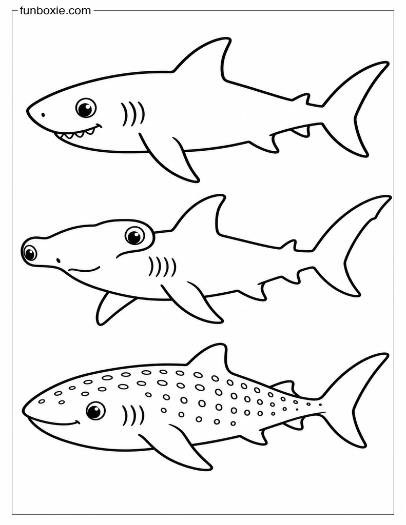 Free Shark Week 2026 Coloring Pages Printable PDF | Funboxie