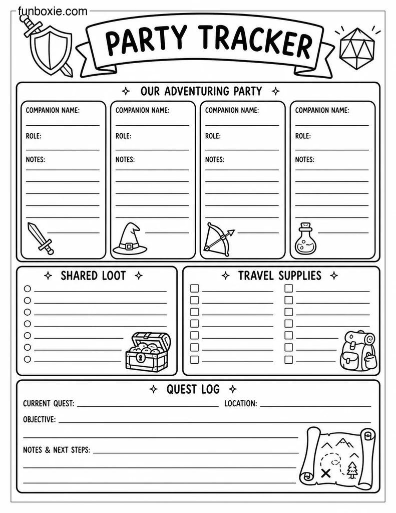 DND Character Sheet PDF Download | Free Printable PDF | Funboxie