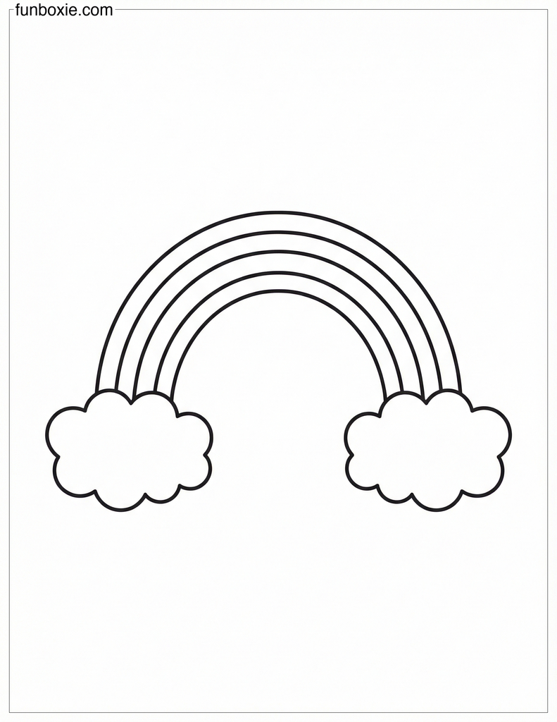 Rainbows & Clouds | Free Printable Coloring Pages | Funboxie